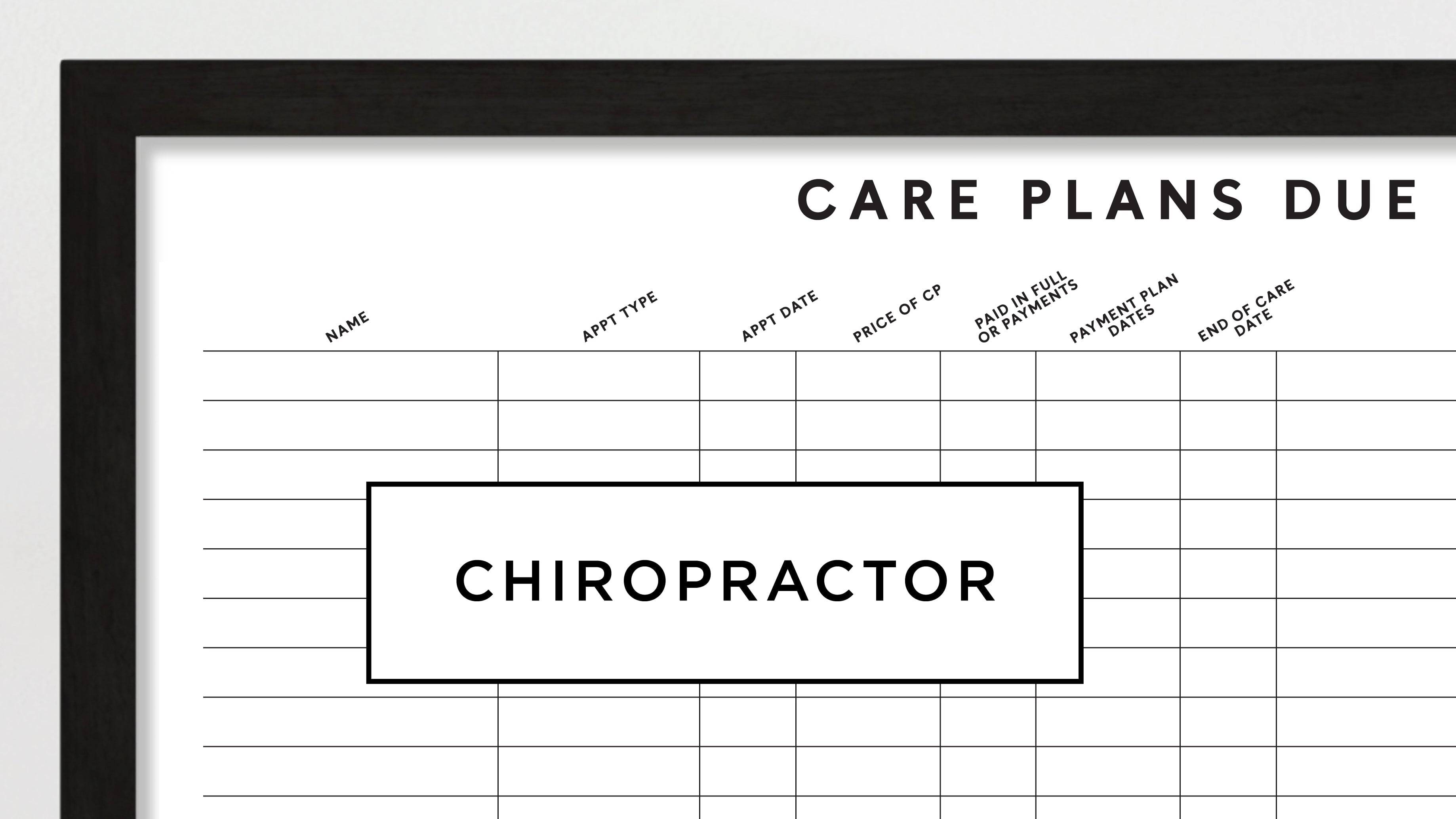 Chiropractic Care Acrylic Board: Visual Tracking for Efficiency – Girl ...