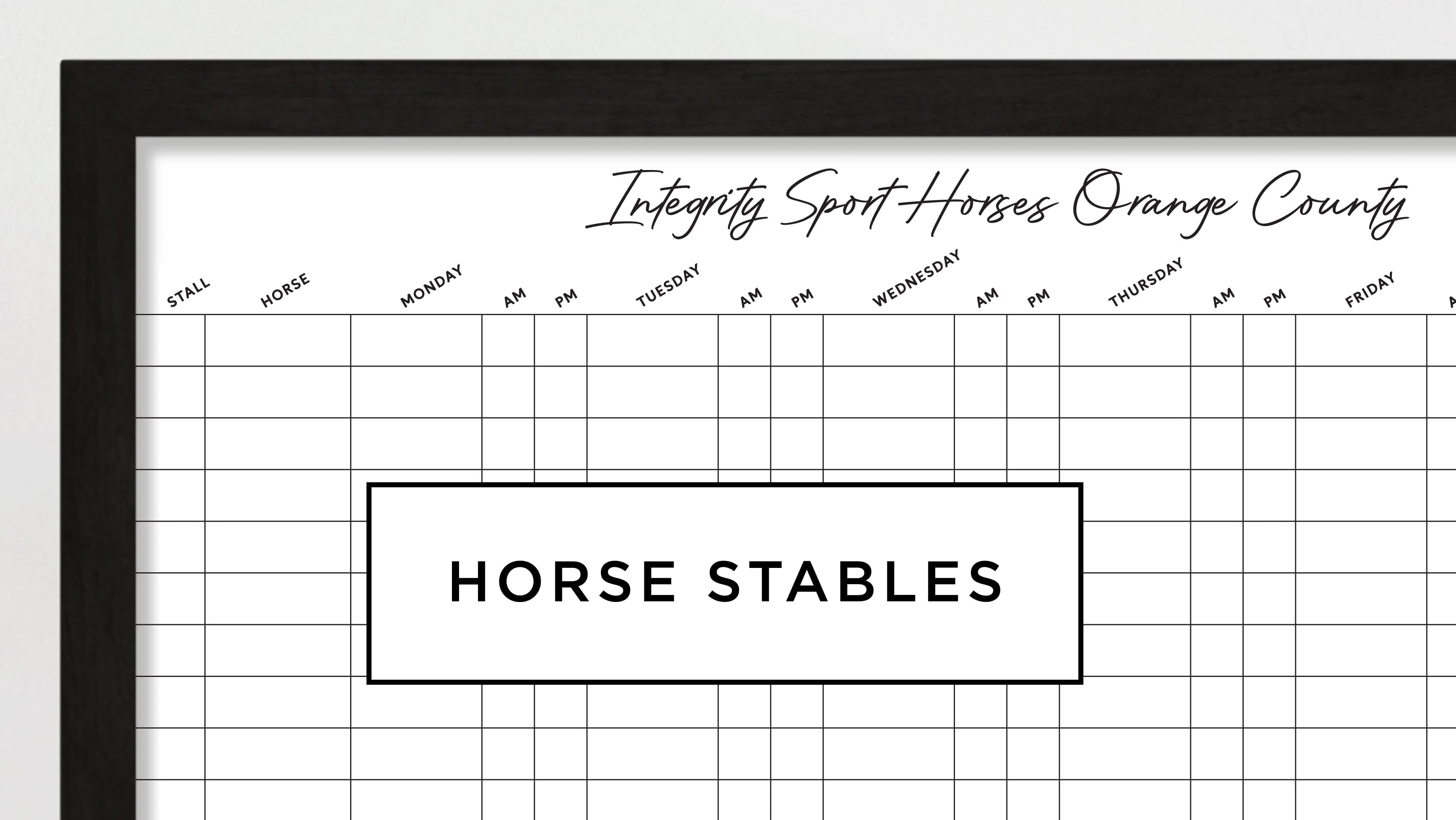 Organize your Horse Stables / Equestrian with Custom Whiteboard Designs ...