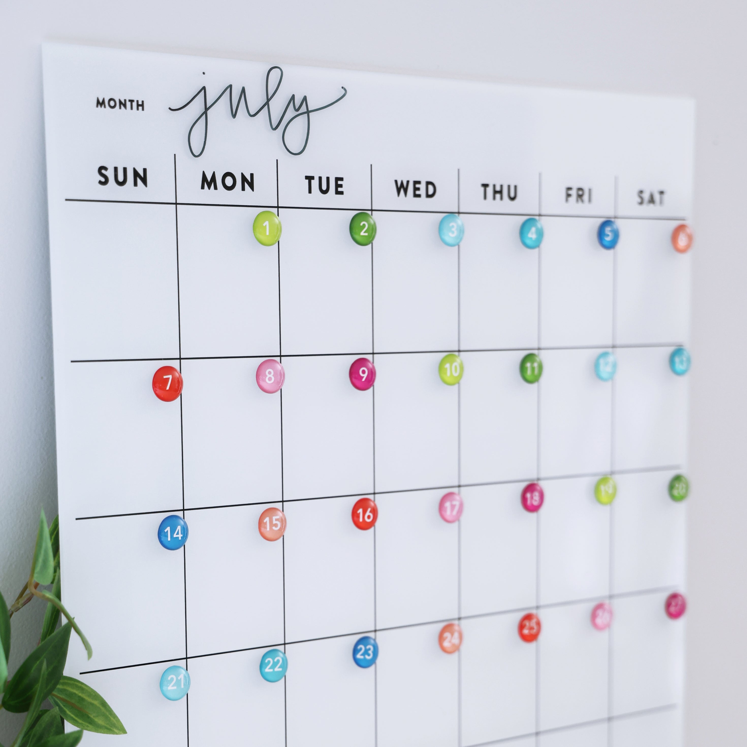 White Acrylic Monthly Calendar | Mount Free – Girl Friday