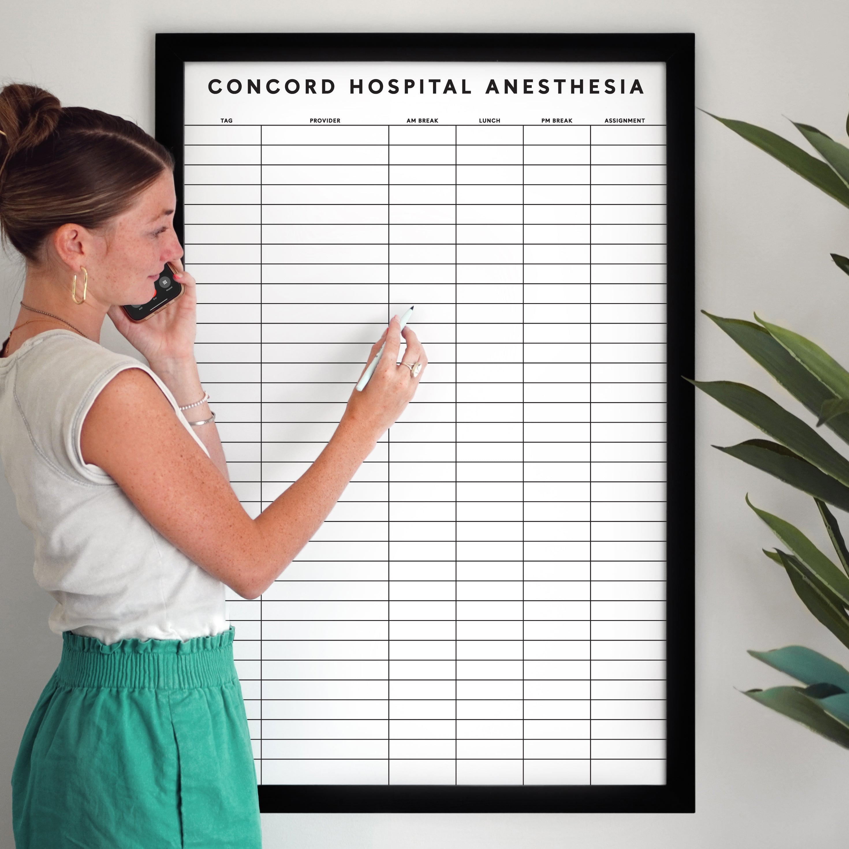 Hospital employee tracking whiteboard | Anesthesiology department ...