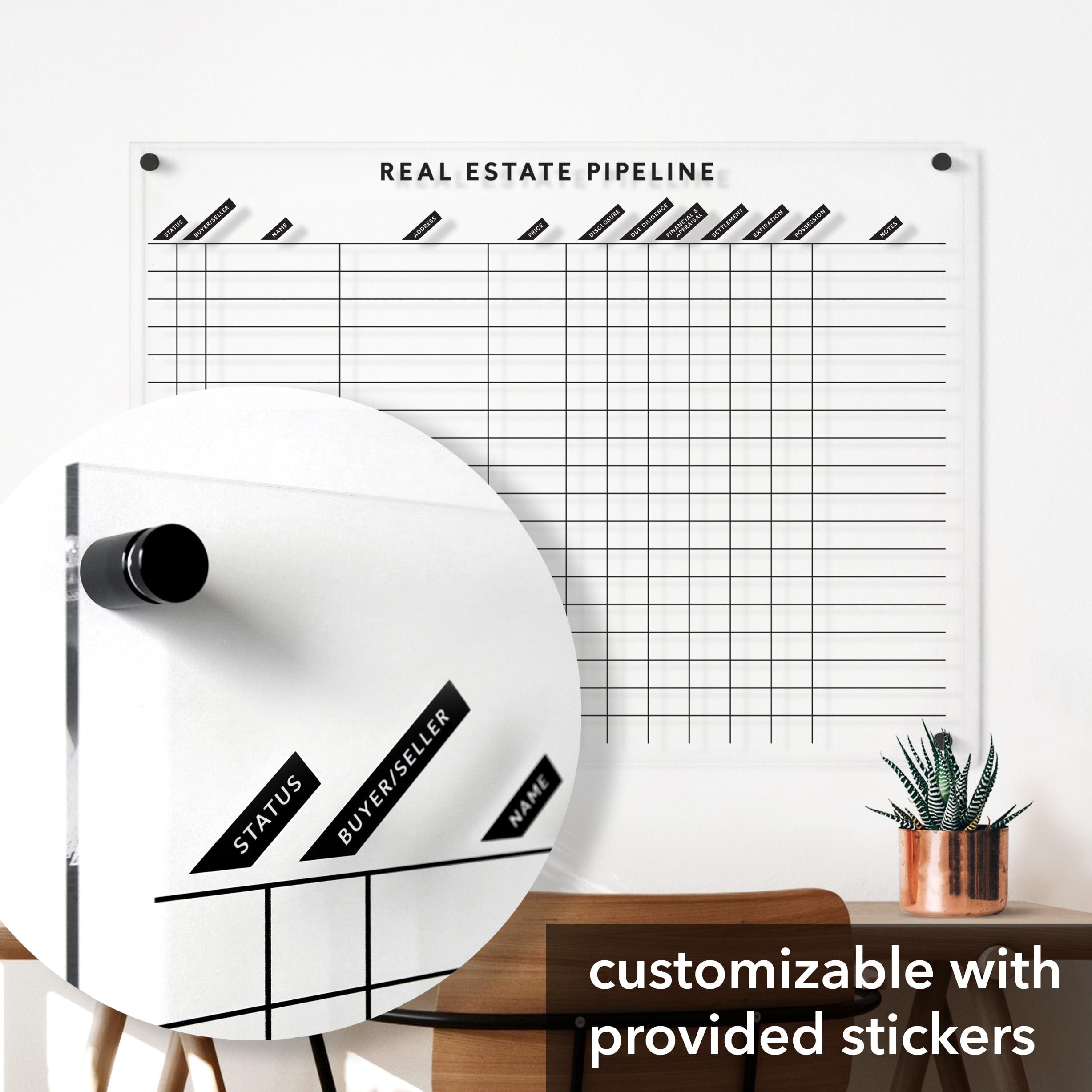 Customizable Real Estate Pipeline Whiteboard for Realtors – Girl Friday