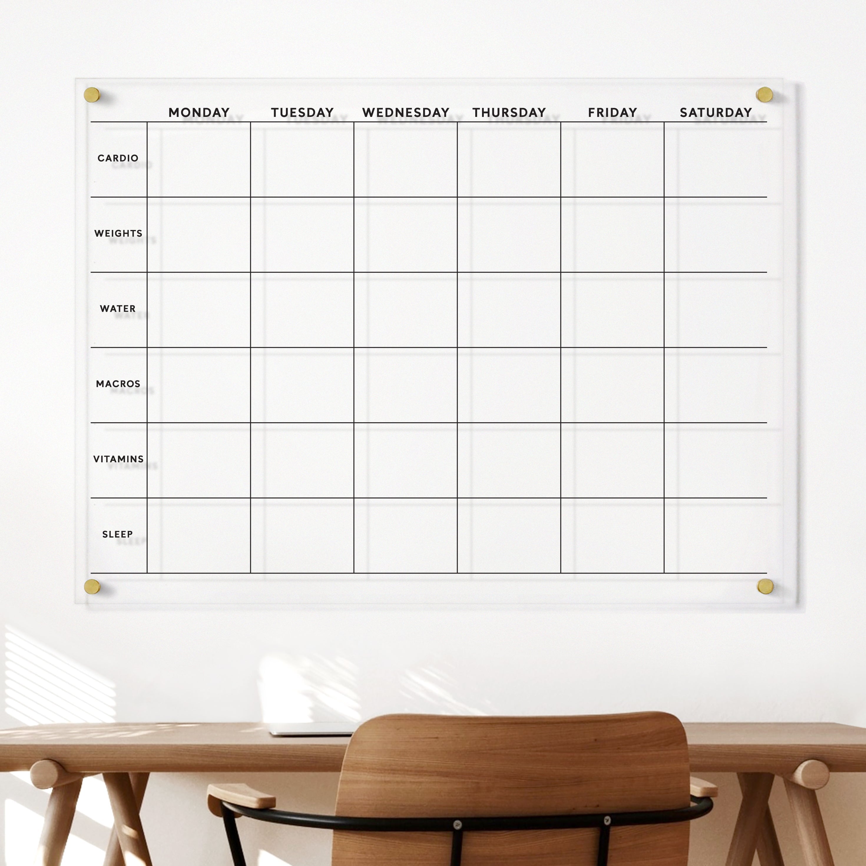 Workout Schedule Clear Acrylic Whiteboard – Girl Friday