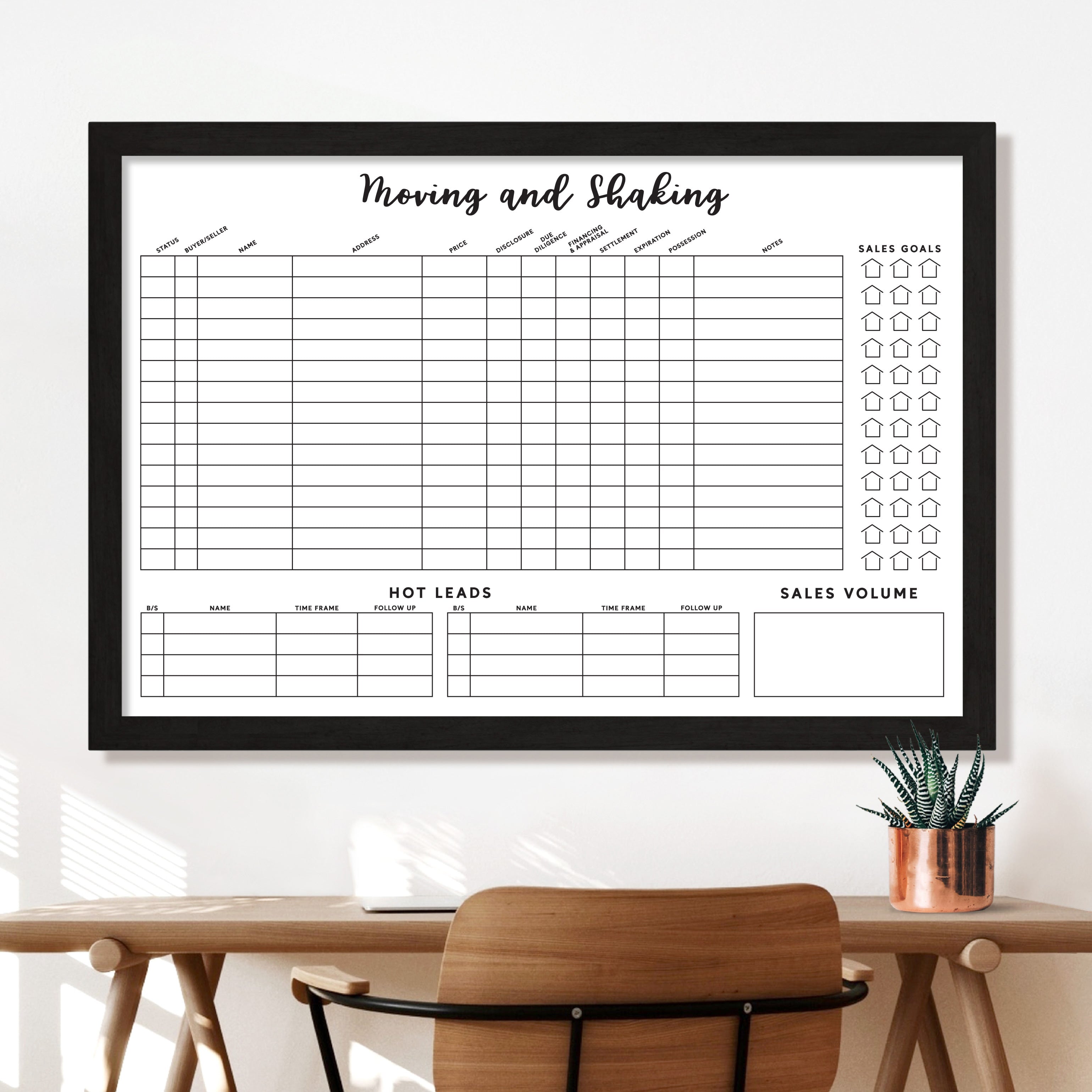 Real Estate Moving & Shaking Whiteboard | Listings, Sales Goals, Hot L ...