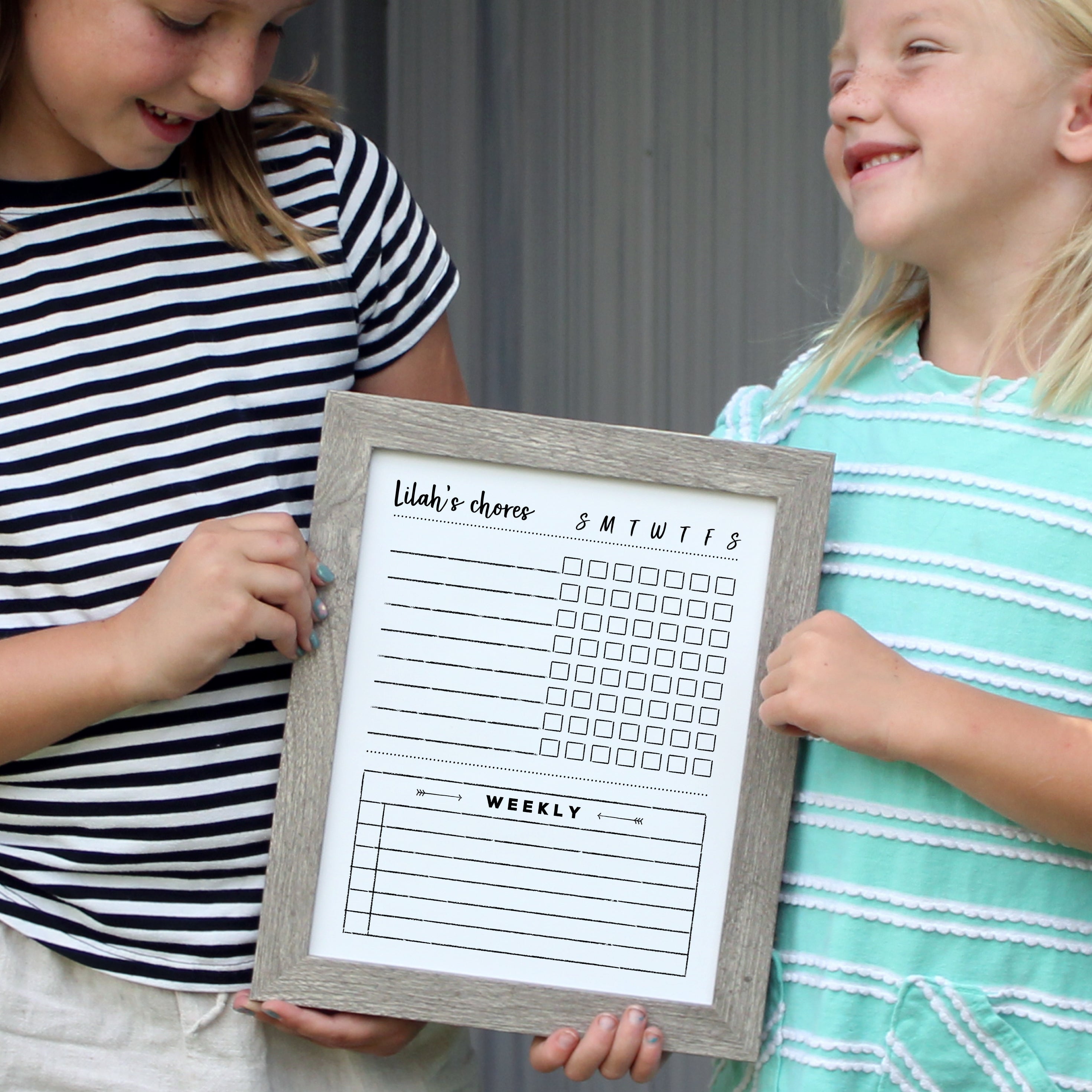 8 X 10 Framed Whiteboard Chore Chart for kids | #821 – Girl Friday
