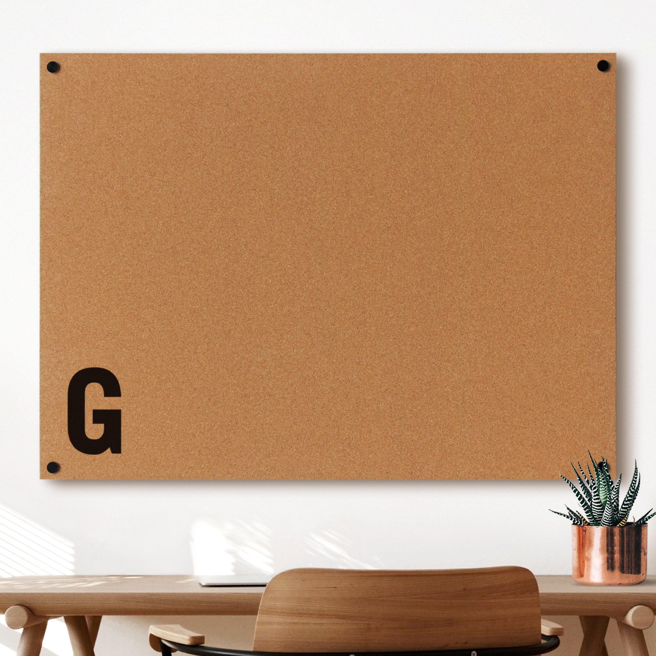 Modern Cork Board with custom letter – Girl Friday