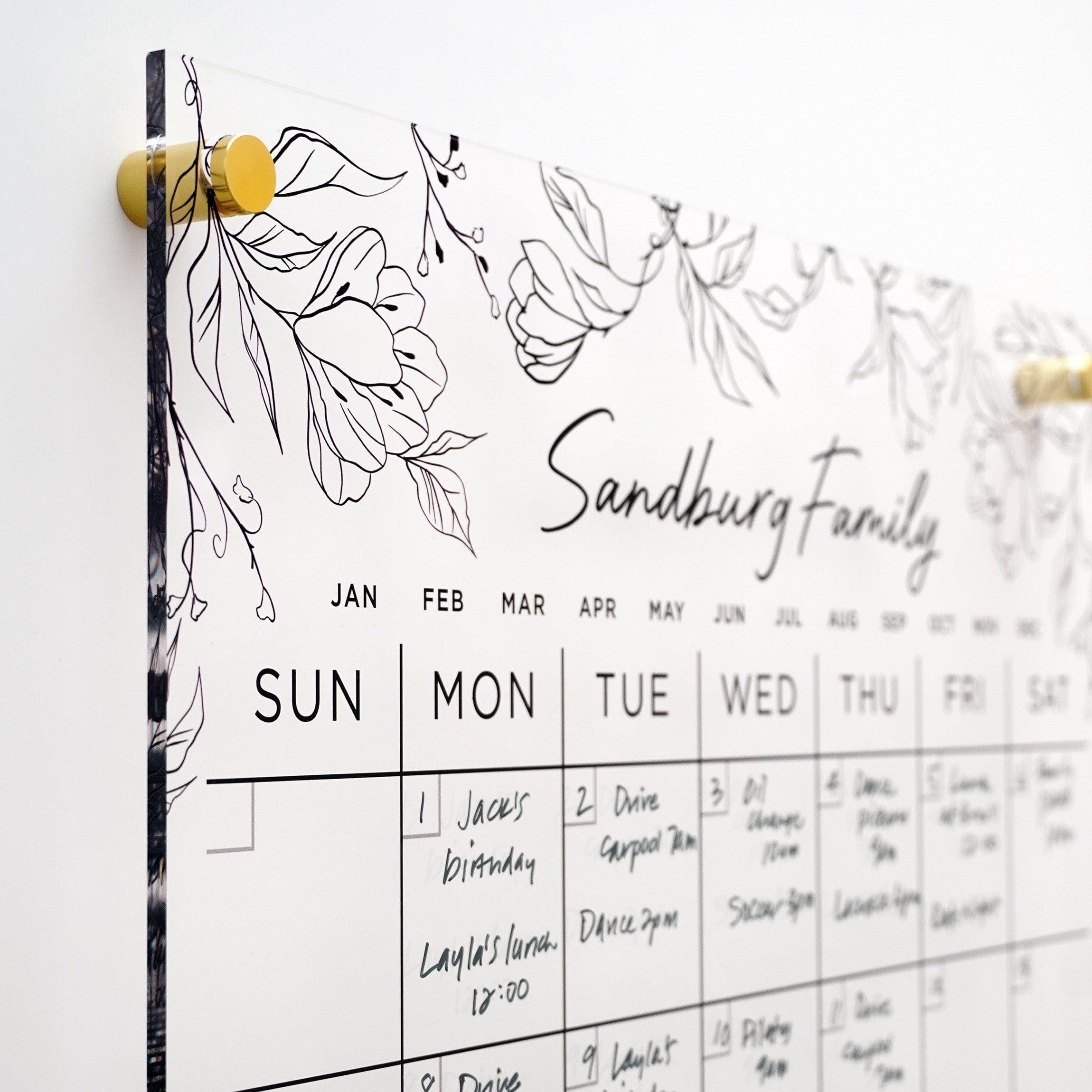 Dry Erase Acrylic Calendar with Bottom Notes – Girl Friday