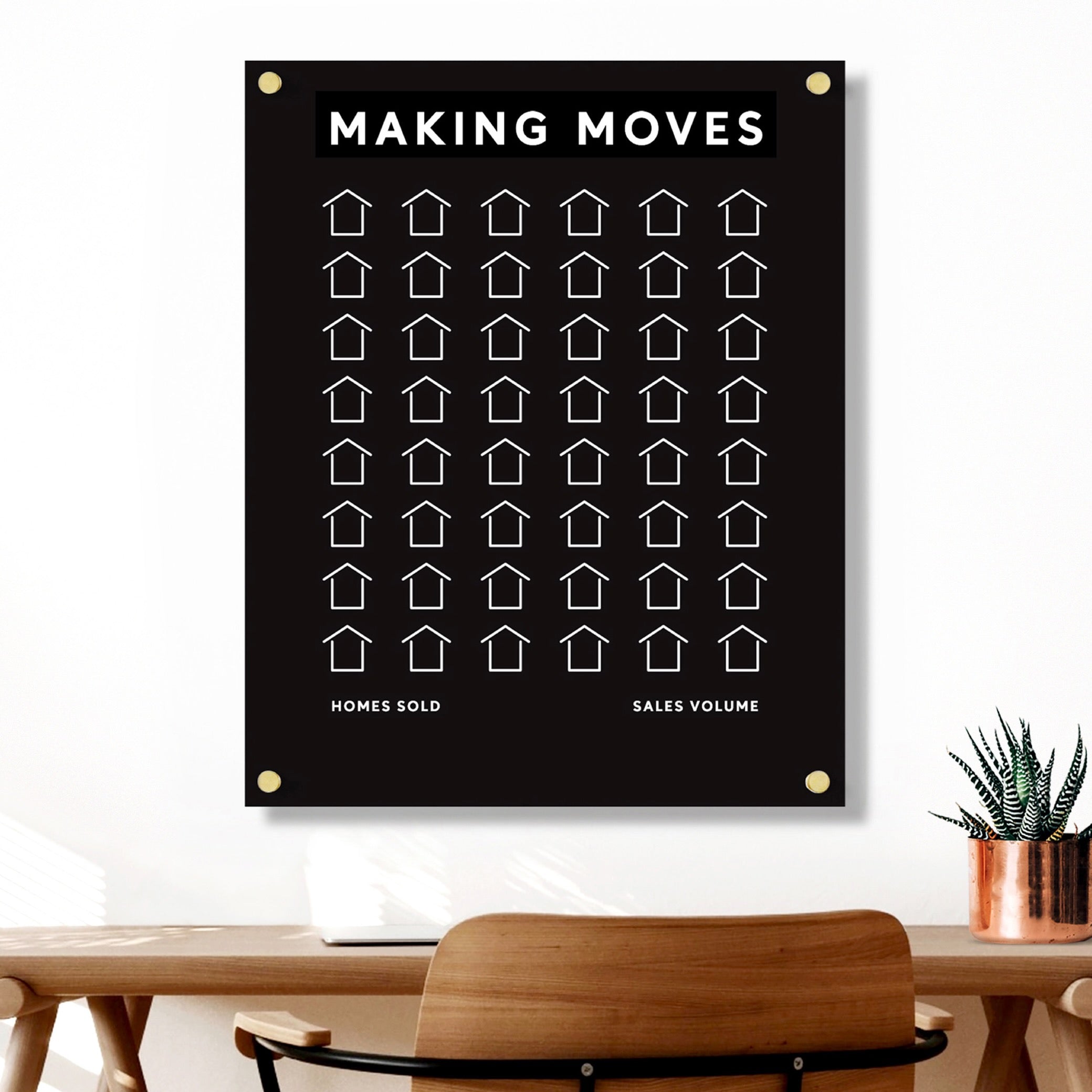 Customizable Goal Chart | Sales Tracker for any business | Black Acryl ...