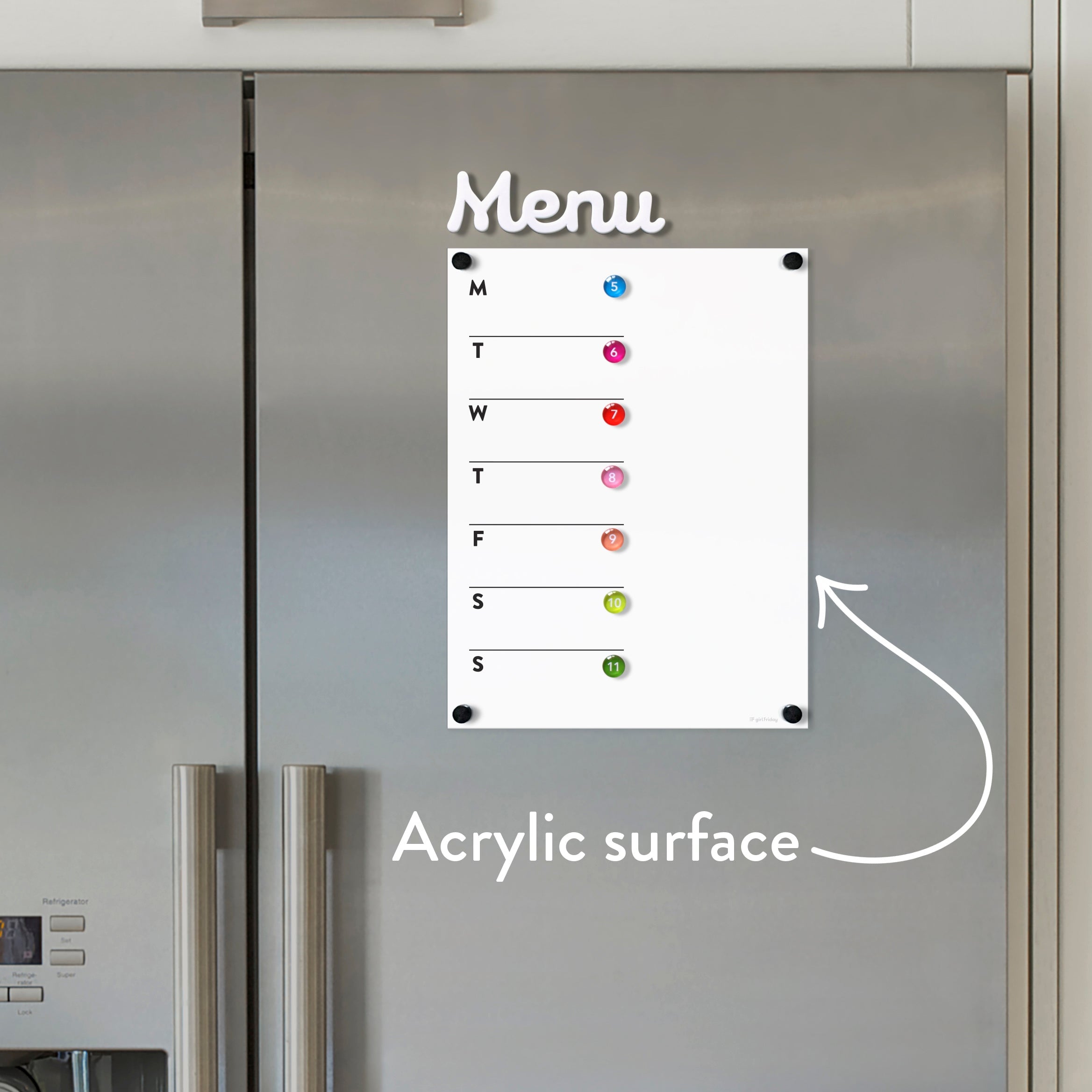Acrylic Fridge Weekly Menu – Girl Friday